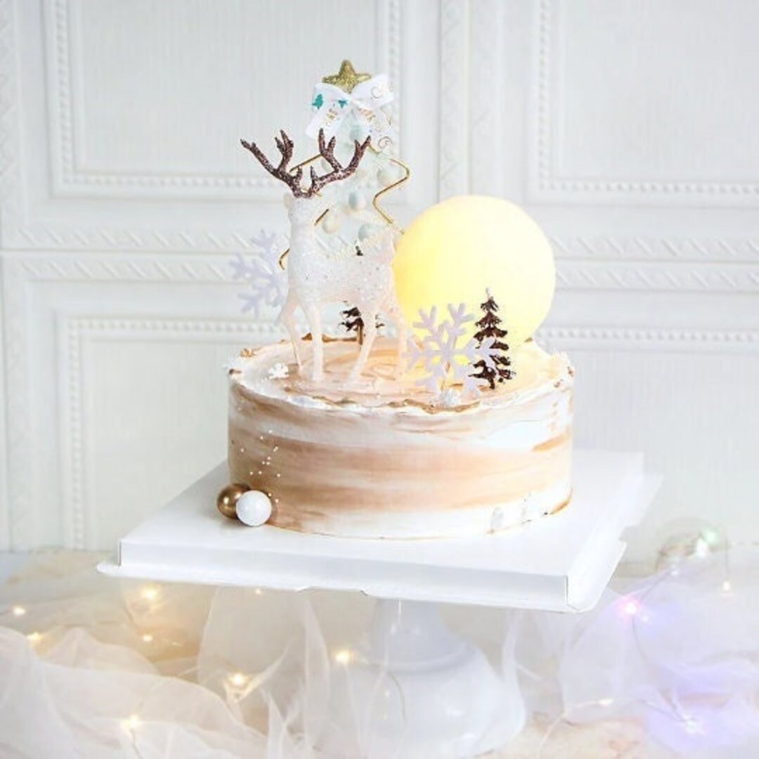 Christmas Elk Cake Topper Set - Etsy