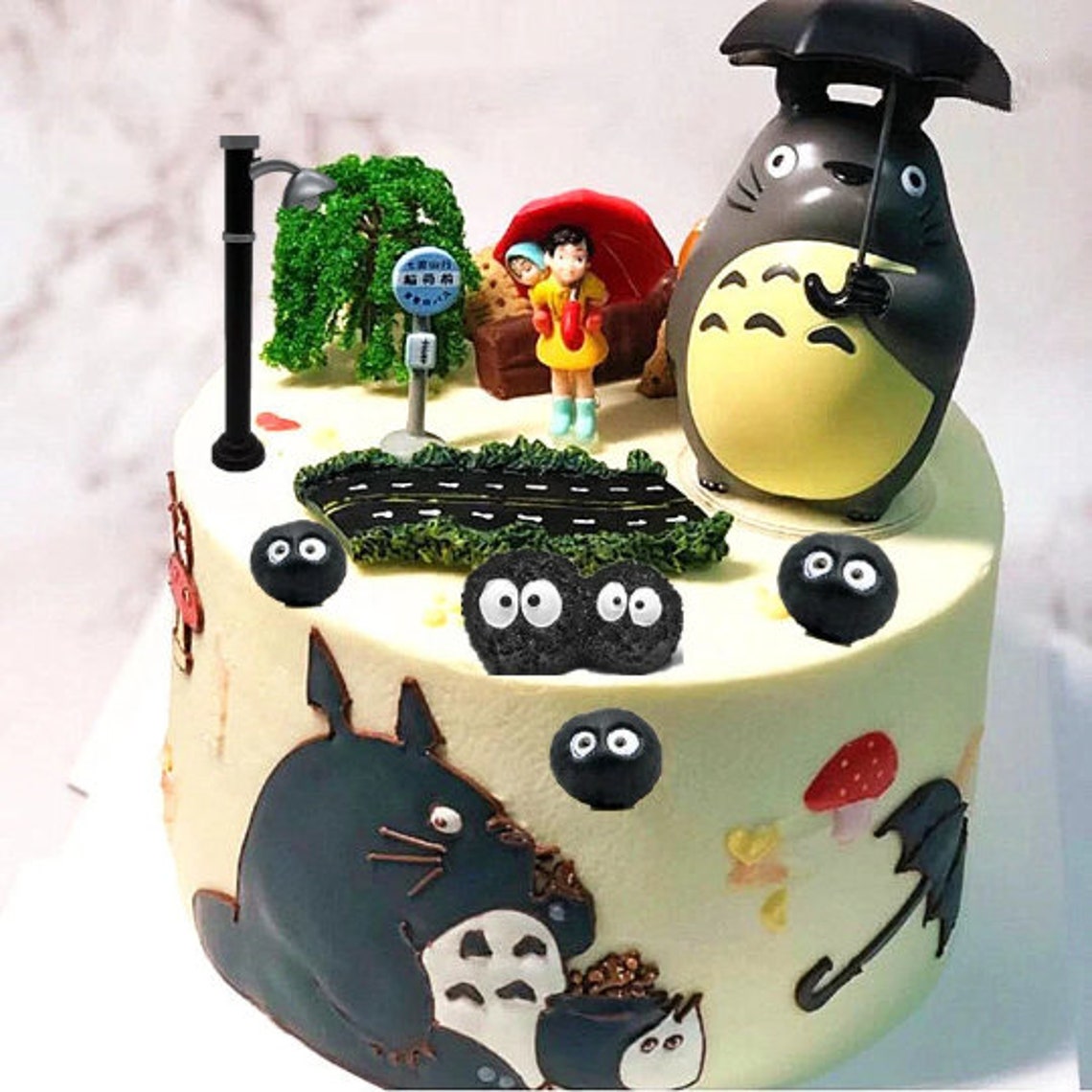 Totoro Cake Topper Set - Etsy