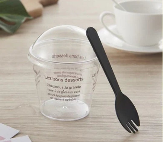 Disposable Dessert Cake Cups With Lids & Spoons 200ml 20pcs Set - Etsy