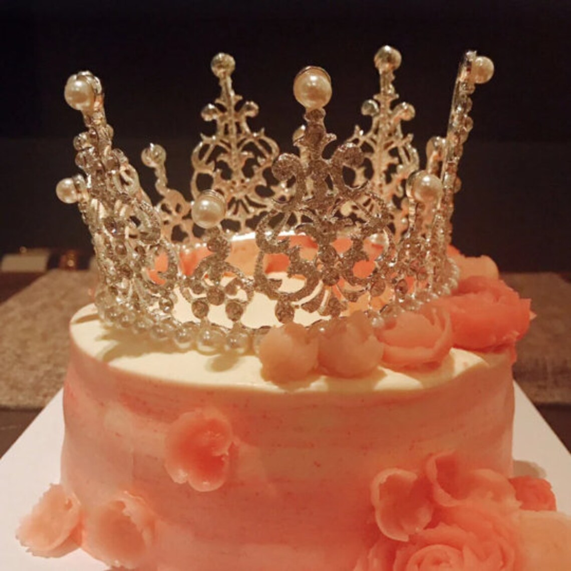 Pearl Style Crown Cake Topper gold or Silver - Etsy