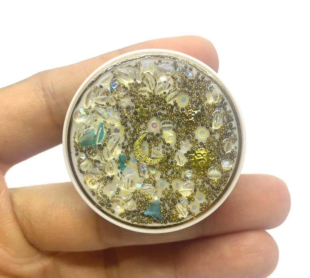 Decorated Round Phone Back Holder, Universal Sun and Moon Phone Grip - Etsy