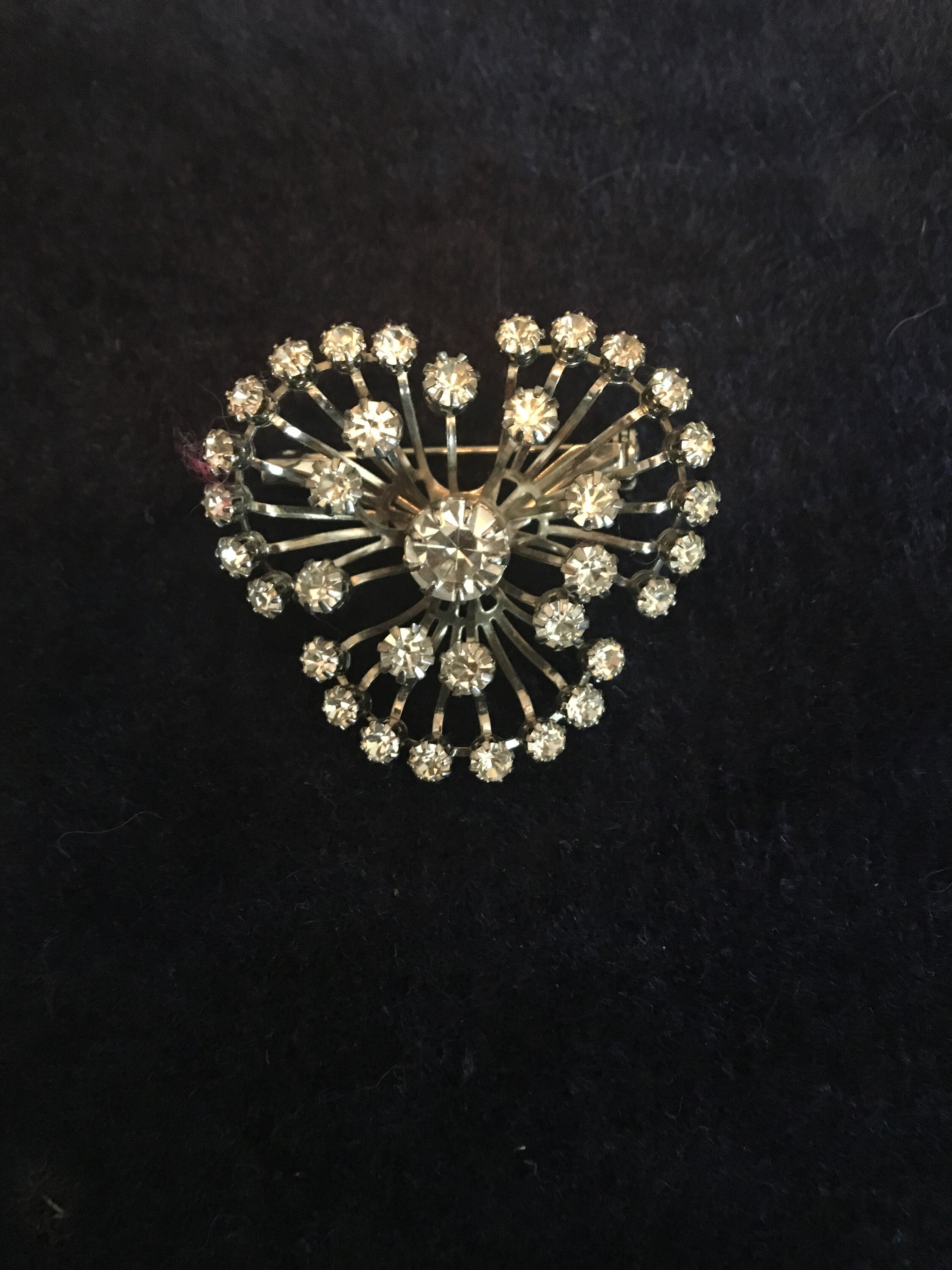 Starburst Vintage Rhinestone Brooch - Etsy
