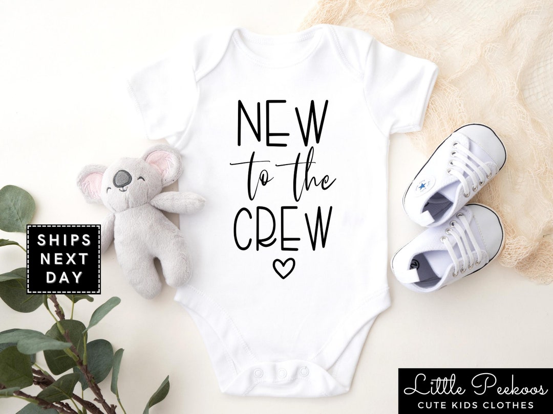 New to the Crew Baby Bodysuit, Cute Baby Announcement Onesie ...