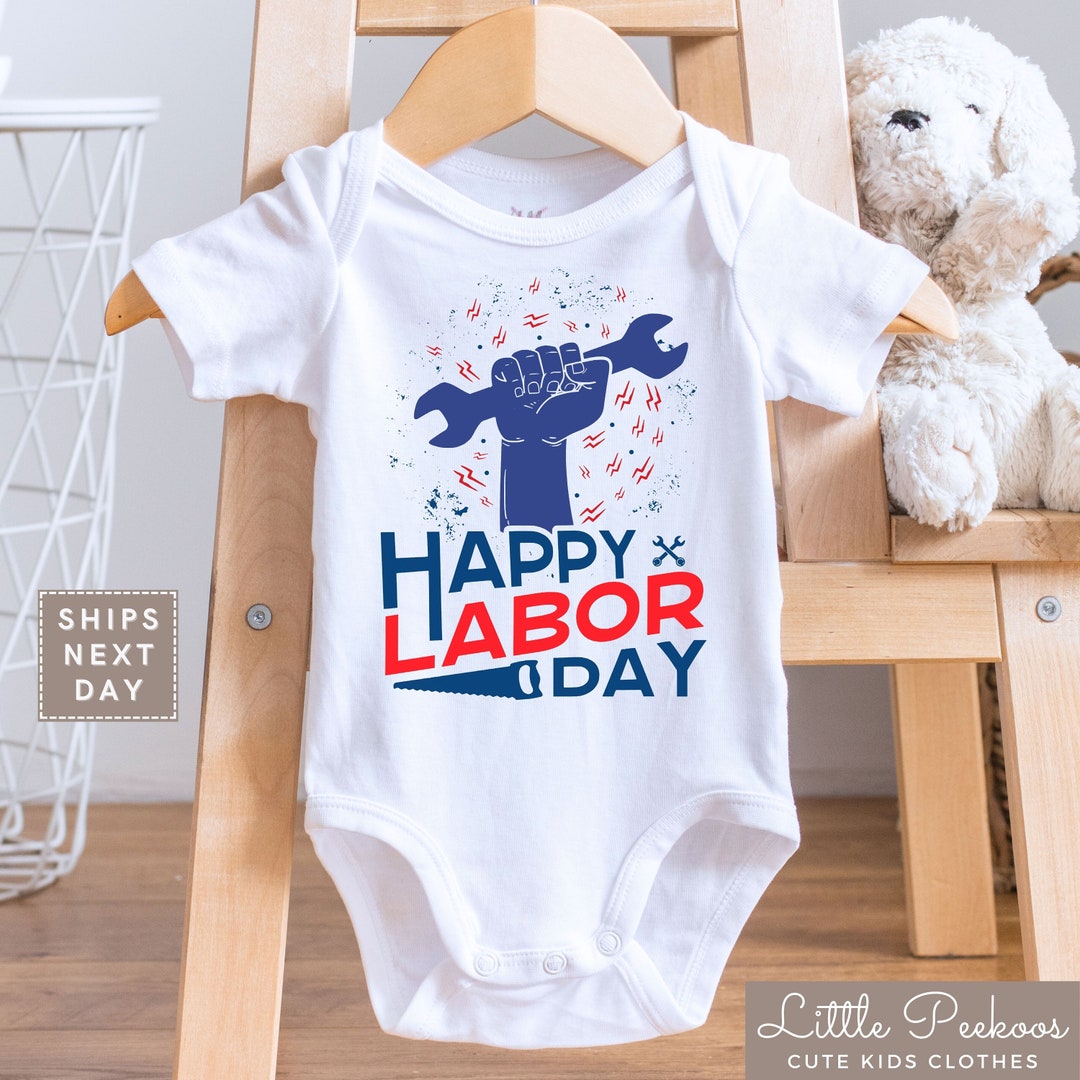 Happy Labor Day Baby Onesie®, Labor Day Toddler T-shirt, Red White Blue ...