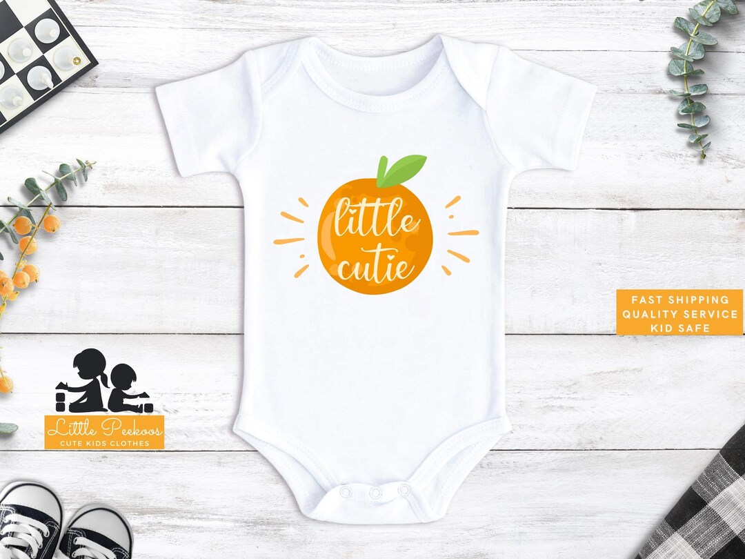 Little Cutie Baby Onesie®, Cute Citrus Orange Fruit Baby Bodysuit or T ...