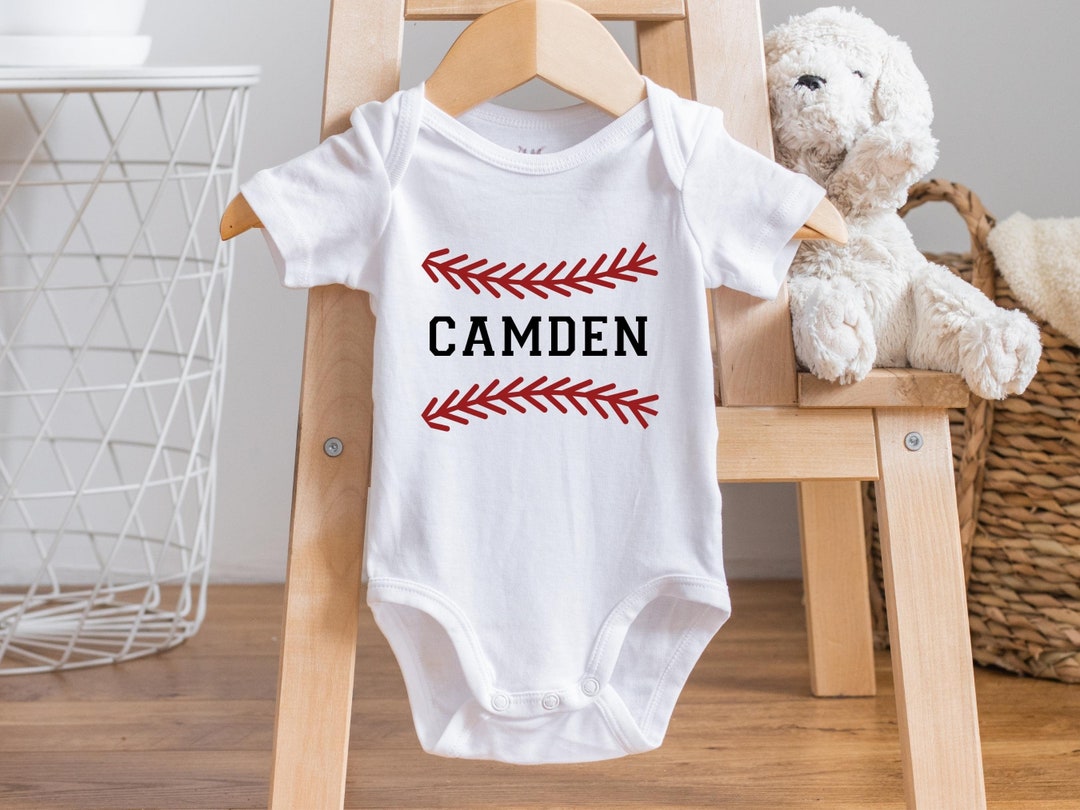 Personalized Baseball Baby Onesie®, Custom Name Kids Shirt, Baseball ...