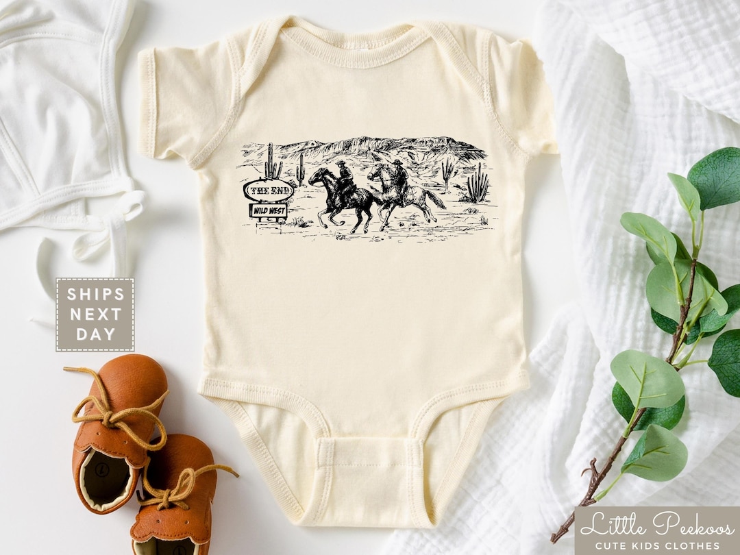 Retro Western Baby Onesie®, Wild West Graphic Toddler Shirt, Cowboy ...