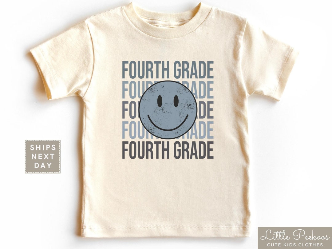 Fourth Grade Shirt, First Day of Fourth Grade Tee, Retro Back to School ...