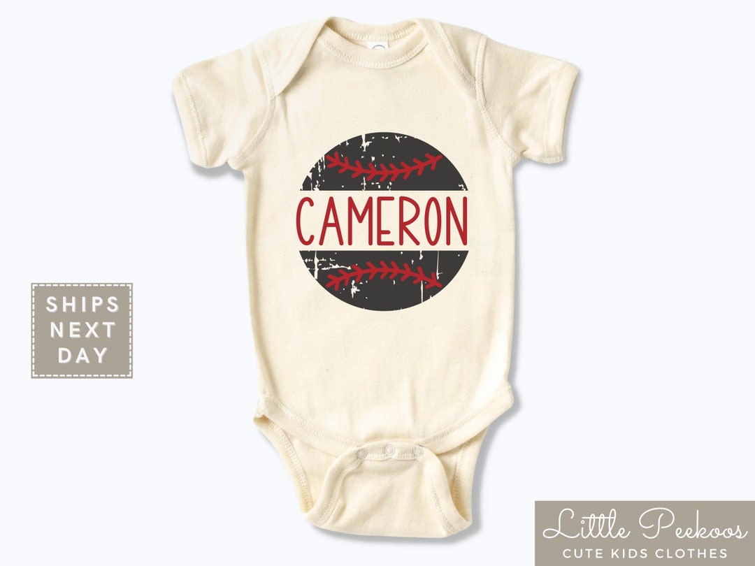 Personalized Baseball Baby Onesie®, Custom Name Kids Shirt, Baseball ...
