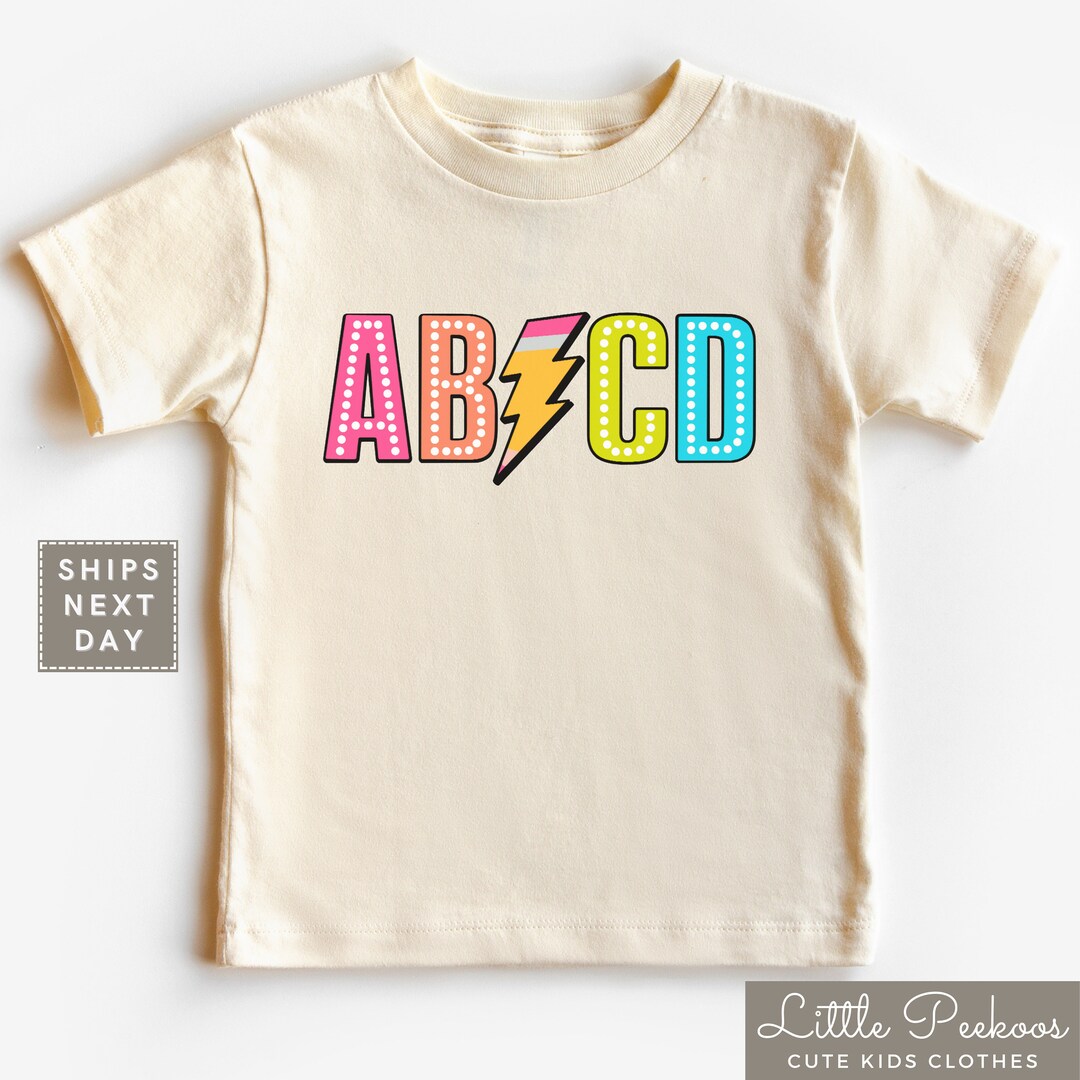 ABCD Back to School Kids Shirt - Girls First Day of School Tee - Cute ...