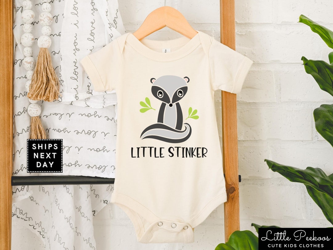 Little Stinker Funny Baby Onesie®, Cute Skunk Natural Toddler Shirt ...