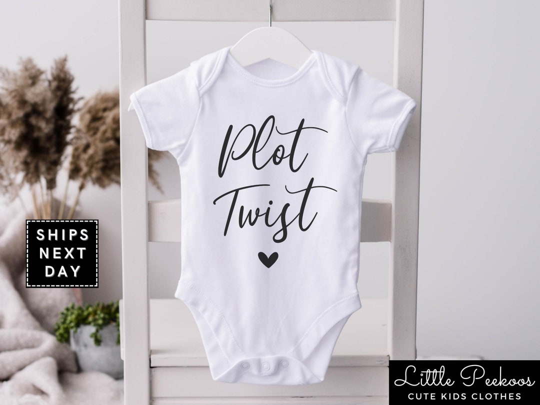 Plot Twist Baby Bodysuit, Funny Baby Announcement Onesie®, Minimalist ...