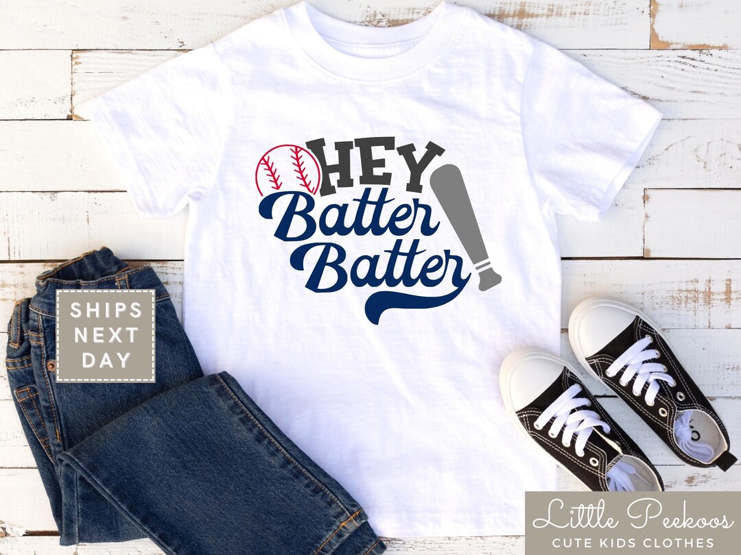 Hey Batter Batter Kids Shirt, Baseball Baby Onesie®, Baseball Season ...
