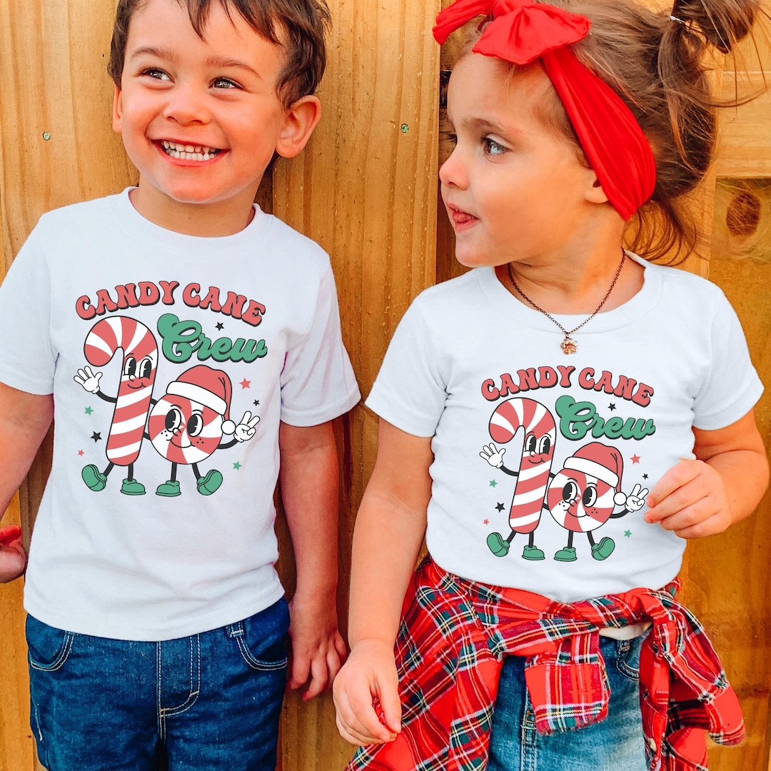 Retro Candy Cane Crew Christmas Toddler Shirt, Funny Christmas Baby Tee ...