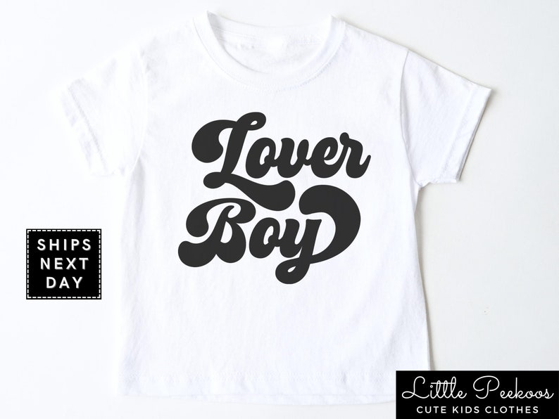 Lover Boy Retro Kids Shirt Fancy Retro Script Style - Etsy