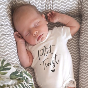 Plot Twist Baby Bodysuit, Funny Baby Announcement Onesie®, Minimalist ...