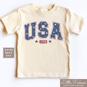 USA Varsity Toddler Shirt - Patriotic Minimalist Kids Tee - USA EST ...