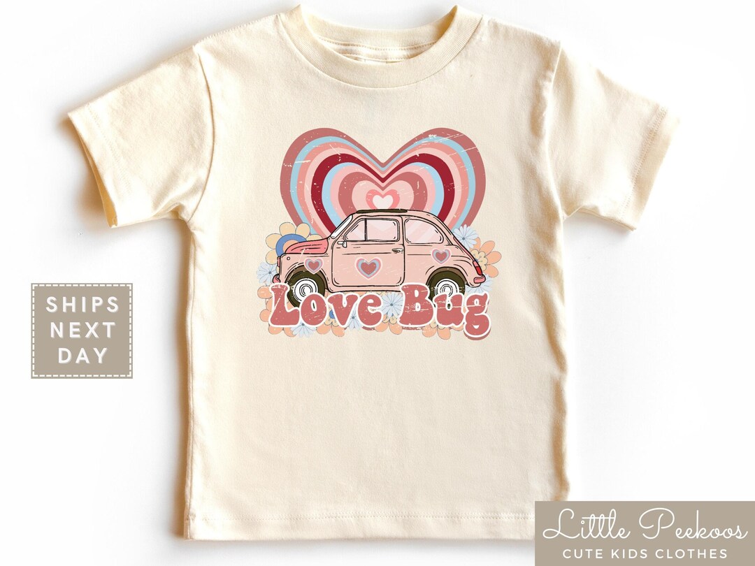 Love Bug Kids Shirt Love Bug Retro Buggy Car Natural Baby - Etsy