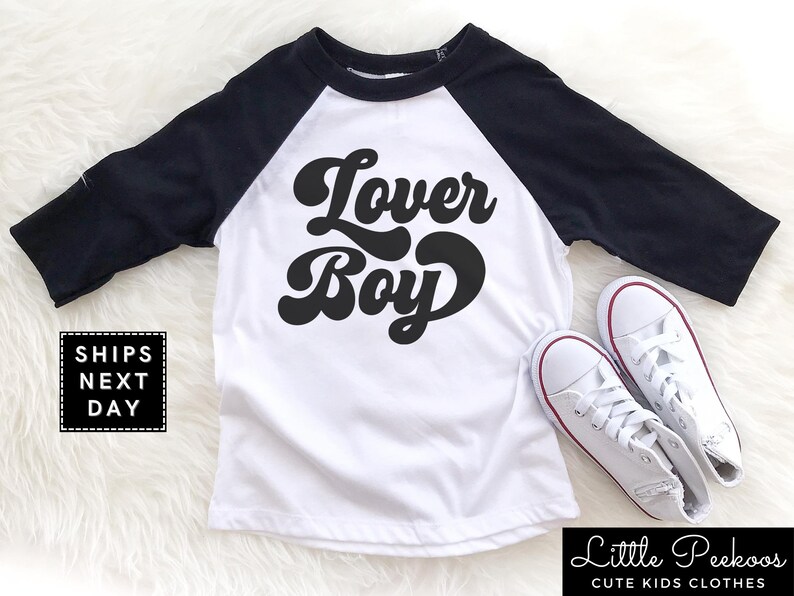 Lover Boy Retro Kids Shirt Fancy Retro Script Style - Etsy