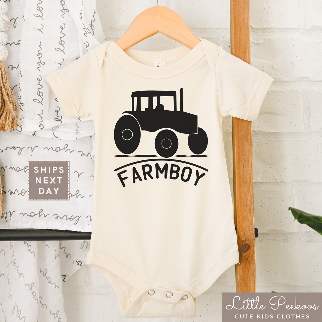 Farm Boy Baby Onesie®, Cute Minimalist Farmer Natural Toddler Shirt ...