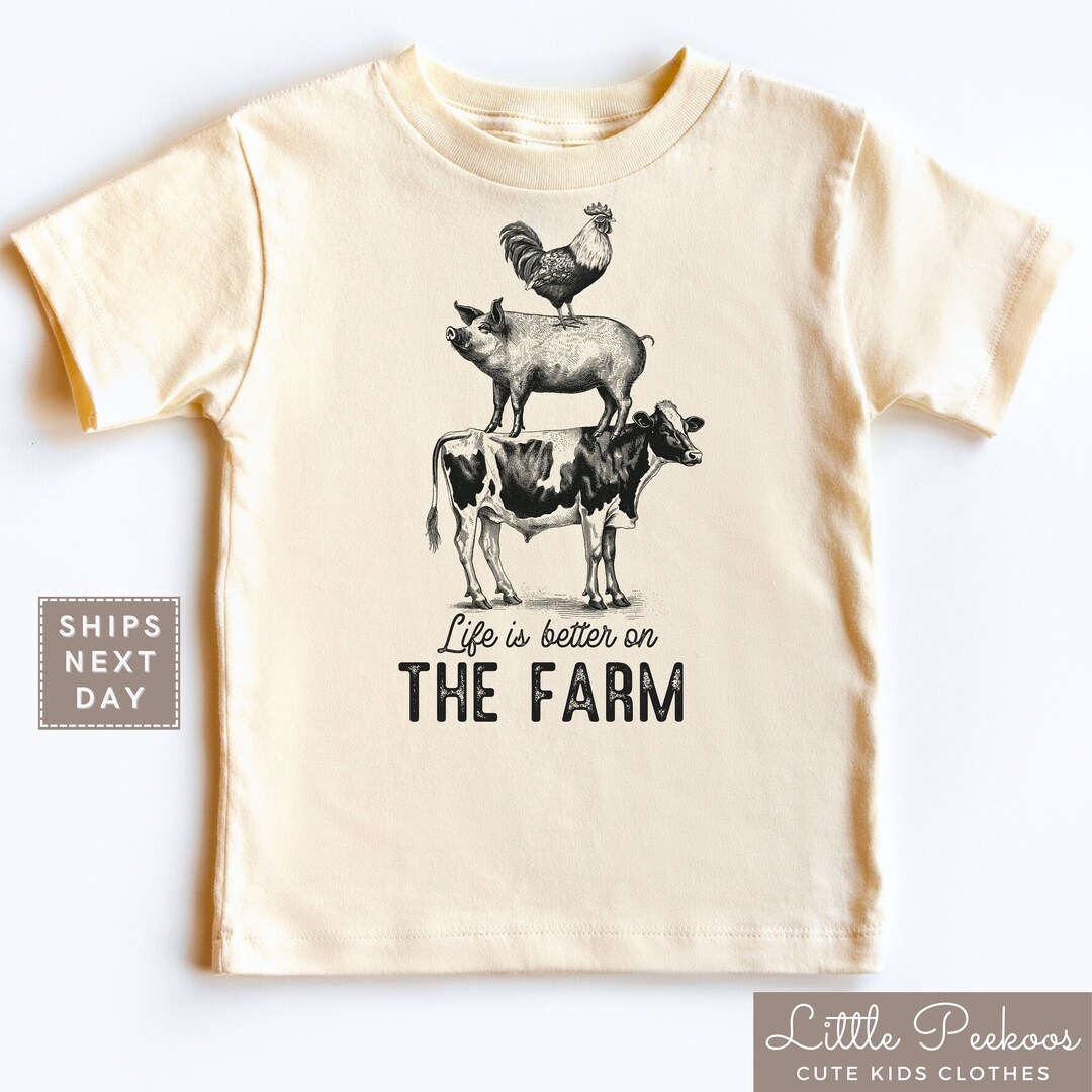 Cute Farm Animal Toddler Shirt, Life is Better on the Farm Baby Onesie ...