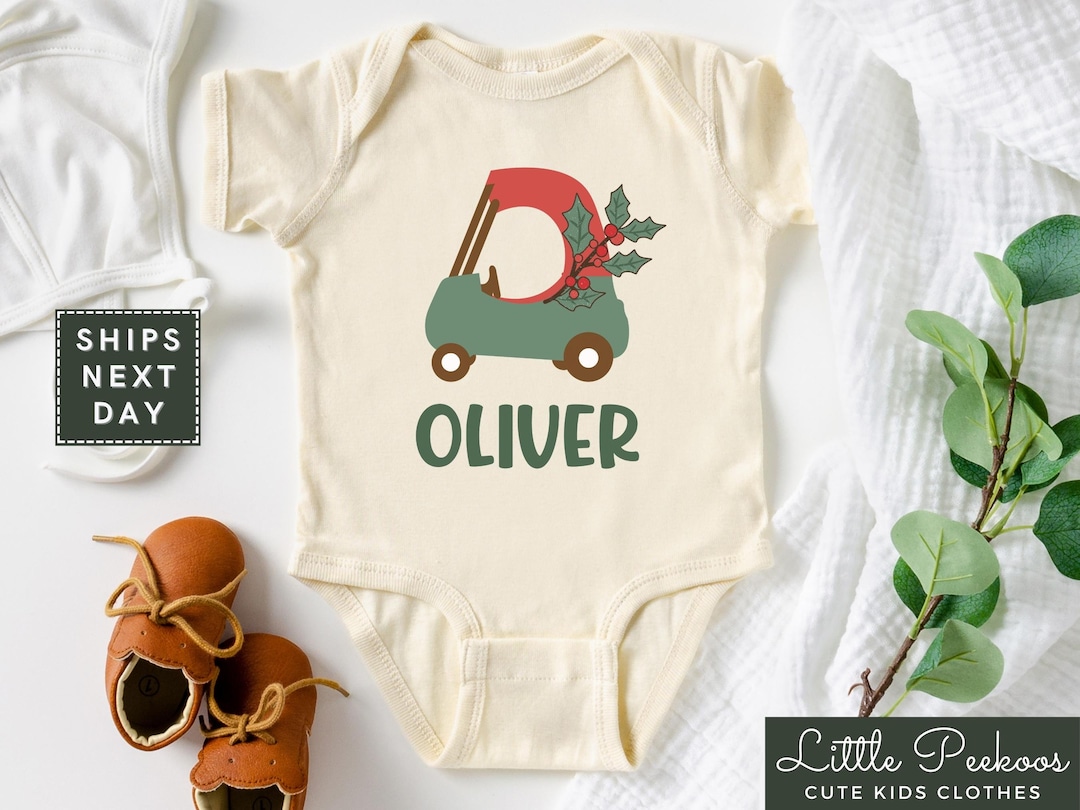 Personalized Name Christmas Baby Onesie®, Christmas Tyke Car Custom ...