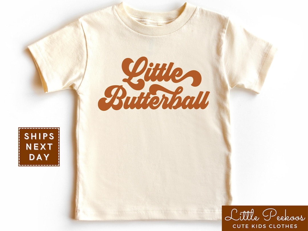 Little Butterball Retro Natural Toddler Shirt, Retro Thanksgiving ...