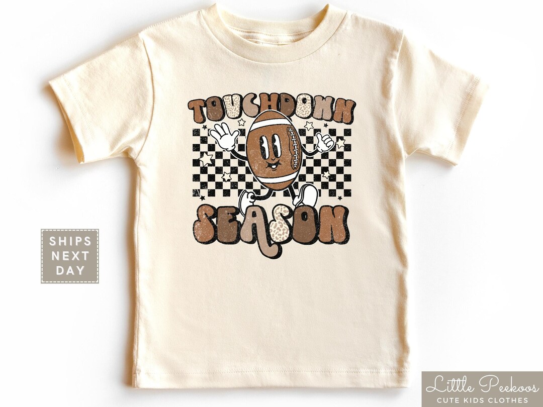 Football Game Kids Shirt, Retro Touchdown Season Toddler Tee, Cute ...