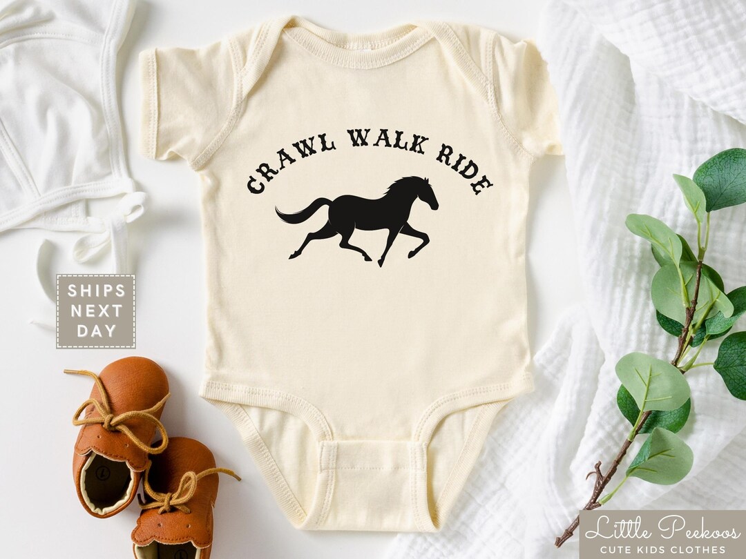 Crawl Walk Ride Baby Onesie®, Minimalist Western Toddler Shirt ...