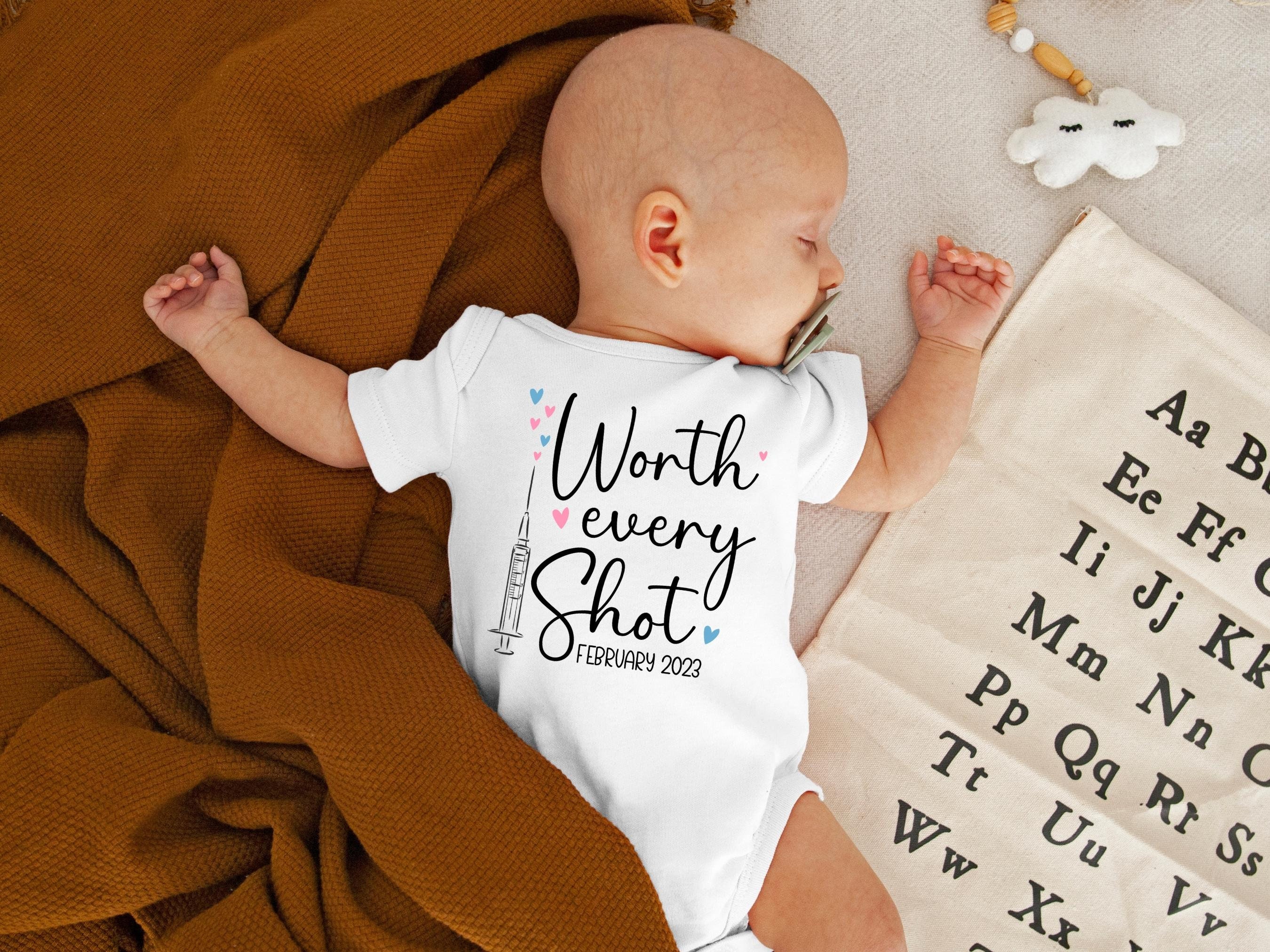 Personalized Worth Every Shot Baby Onesie®, Cute IVF Baby Bodysuit ...
