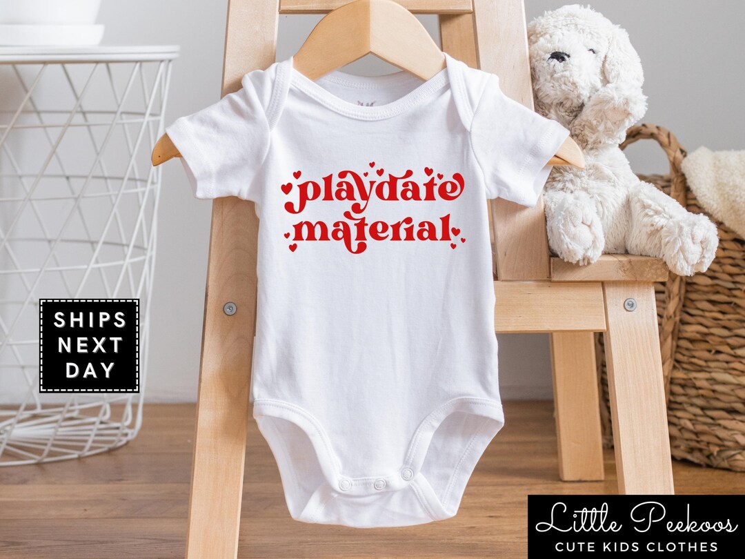 Playdate Material Baby Onesie®, Play Date Natural Kids Shirt, Cute ...