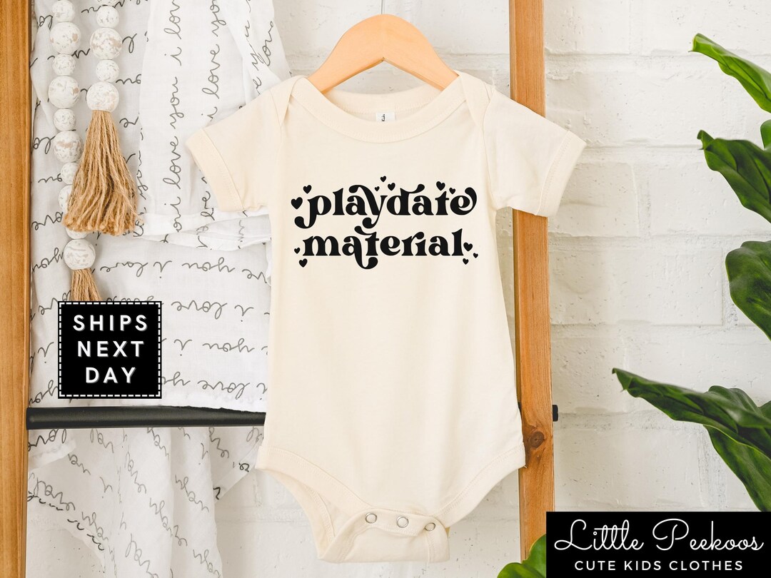 Playdate Material Baby Onesie®, Play Date Natural Kids Shirt, Cute ...