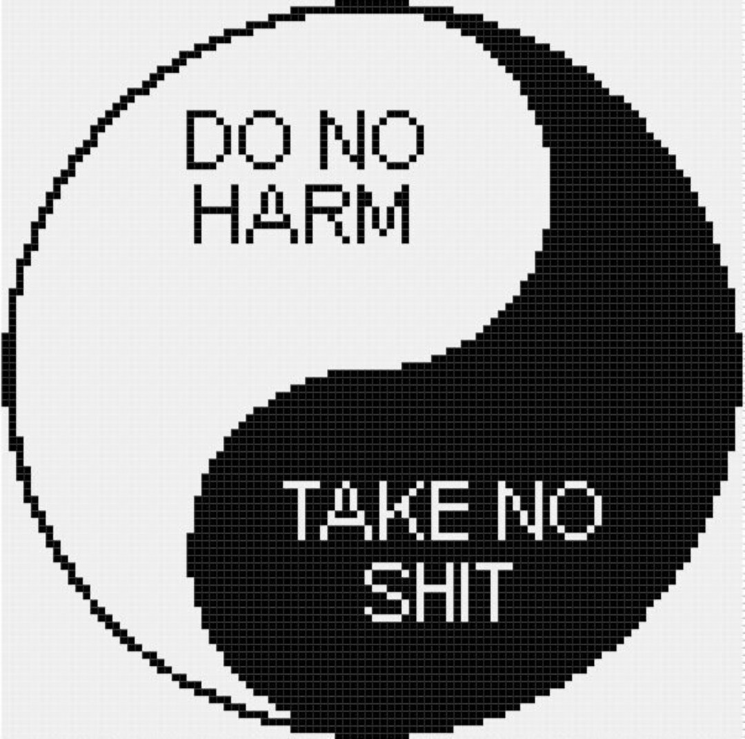 Do No Harm, Take No Shit Yin Yang Cross Stitch Pattern - Etsy