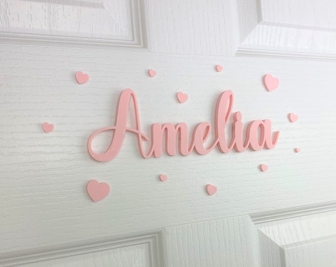Personalised 3D Bedroom Door Sign, Custom Name Plaque for Girl's Room ...