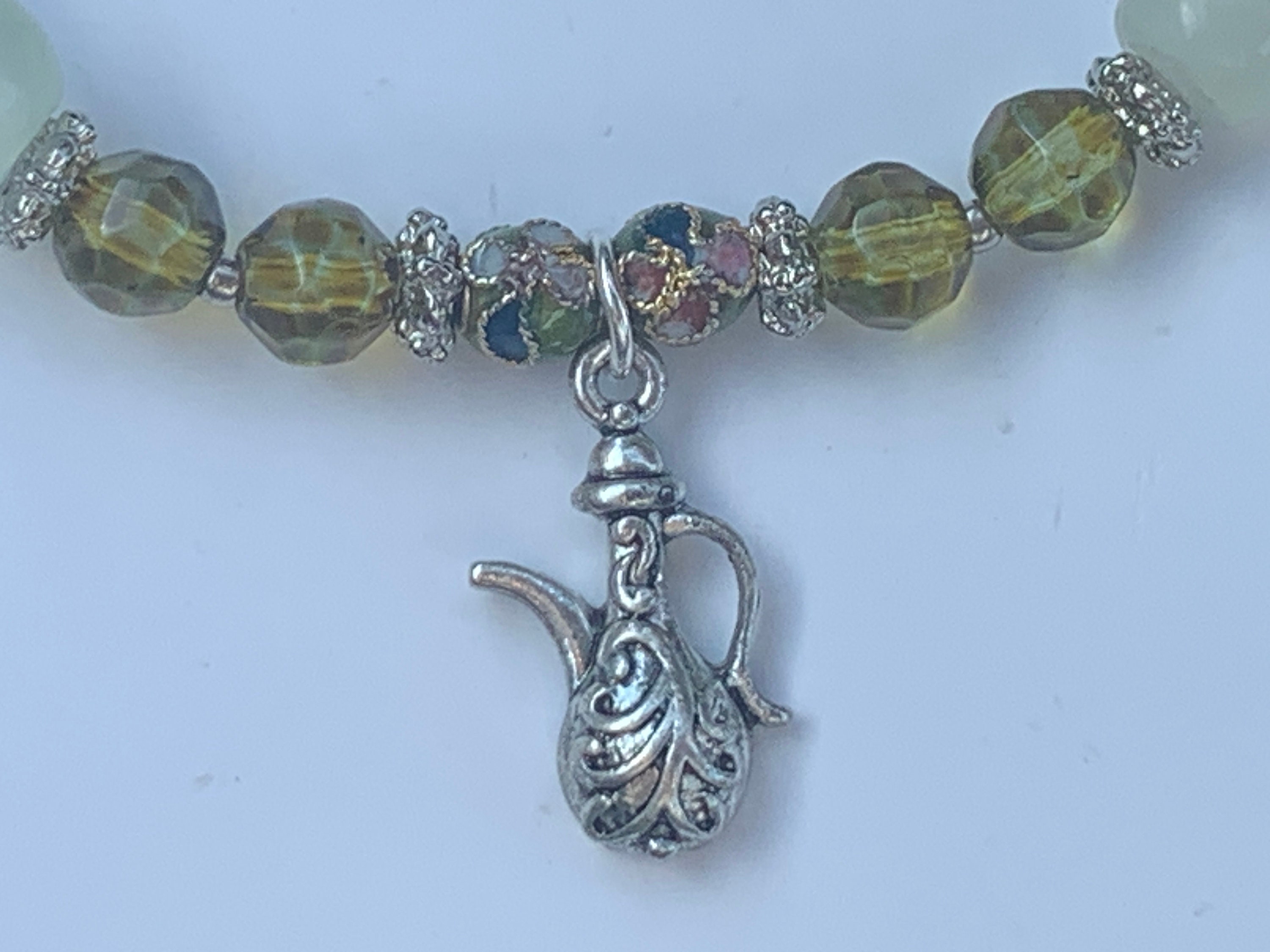 Teacup Charm Bracelet, Teatime Bracelet, Teapot Charm, Tea Lover ...
