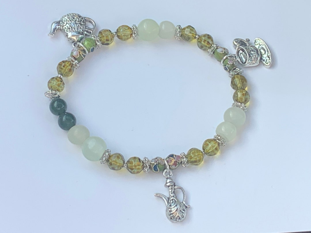 Teacup Charm Bracelet, Teatime Bracelet, Teapot Charm, Tea Lover ...