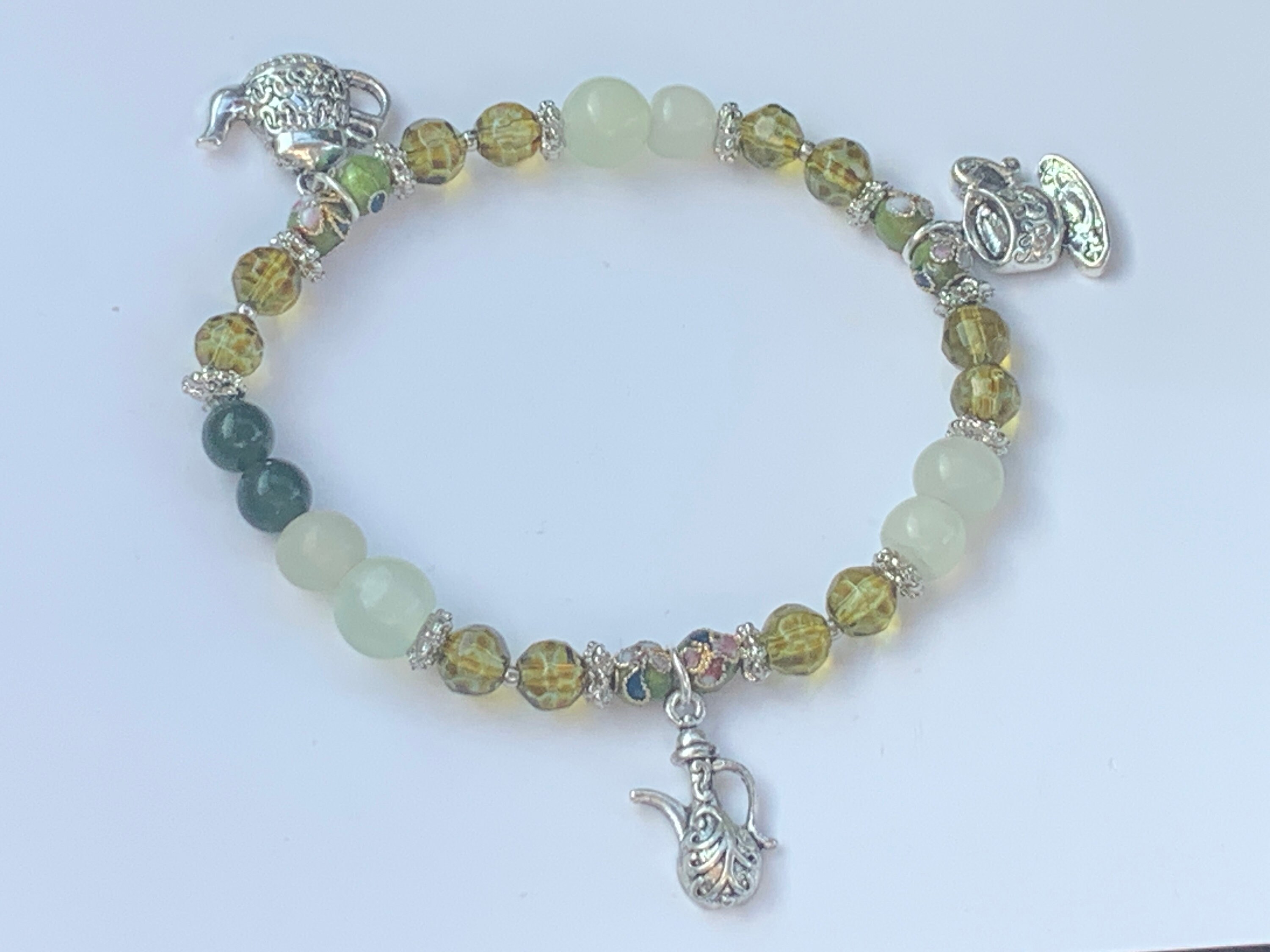 Teacup Charm Bracelet, Teatime Bracelet, Teapot Charm, Tea Lover ...