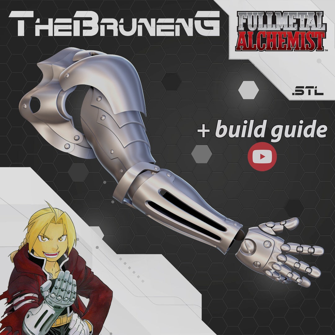 Edward Elric Automail Arm Fullmetal Alchemist Cosplay 3d Print File Etsy Canada