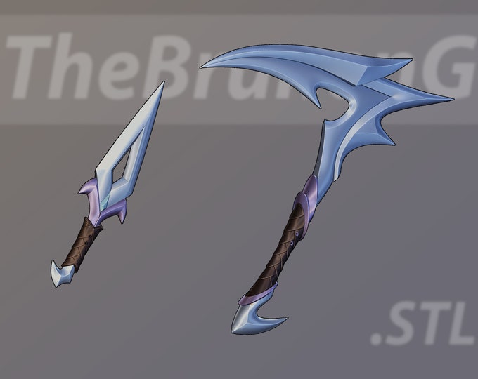 KDA Akali Weapon Blueprint Pattern Kama and Kunai - Etsy