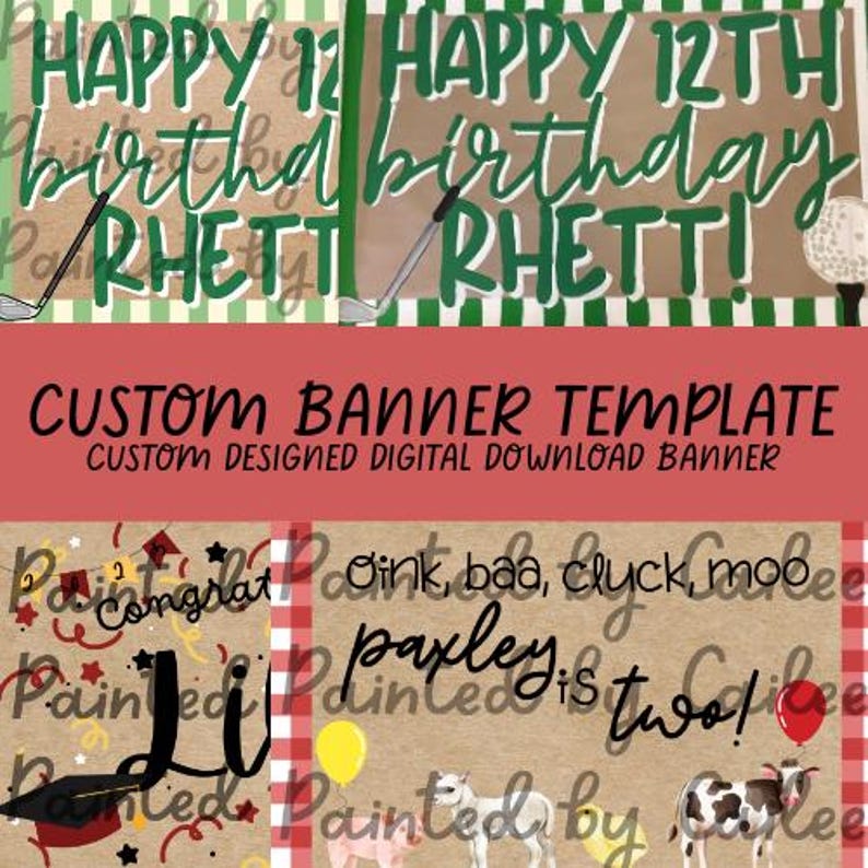 Custom Banner Templates - Brown Paper Banner - DIY - Mock Up- Template ...