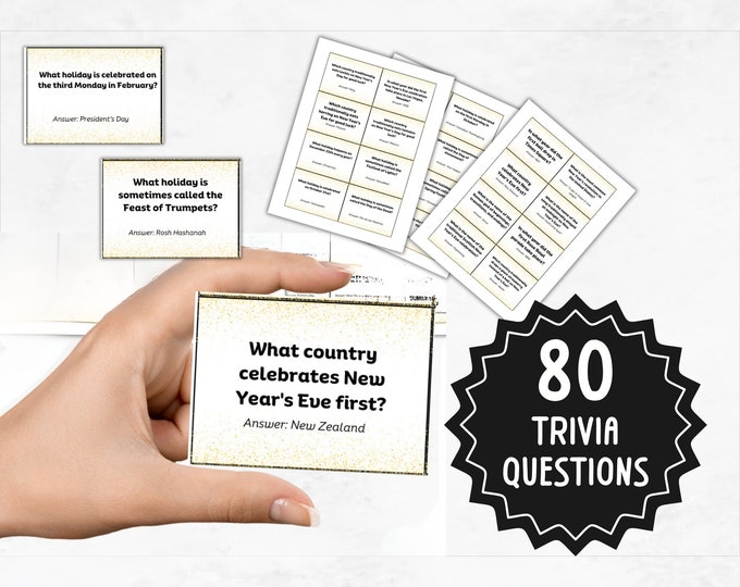 New Years Trivia Game, New Years Eve Trivia Game 2024, Printable New ...