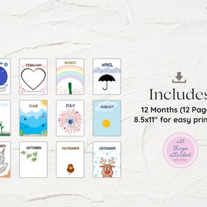 12 Month Memory Book Keepsake Craft | Yearly Handprint Art | Preschool ...