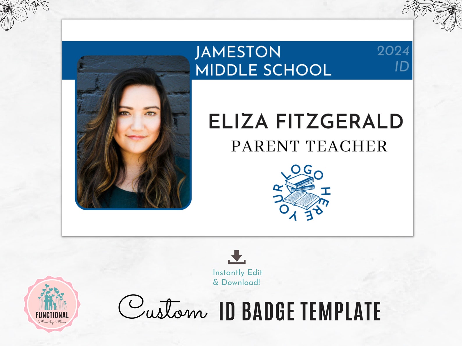 Editable ID Card Template Printable Homeschool Teacher Badge - Etsy ...