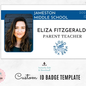 Editable ID Card Template Printable Homeschool Teacher Badge ID ...