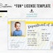 Custom Fun Kid's License Editable License Template - Etsy