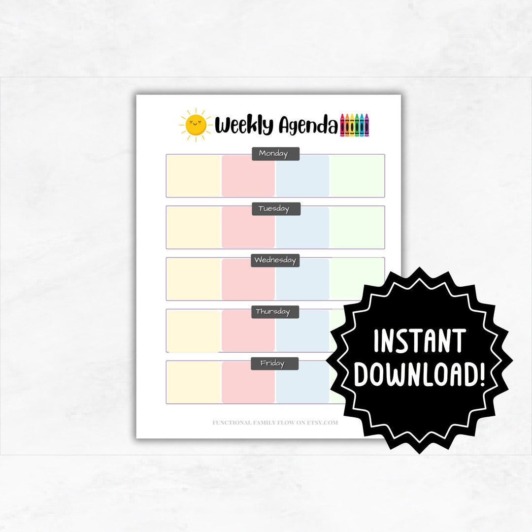 Weekly Homeschool Planner | Printable Elementary Schedule | Class and ...