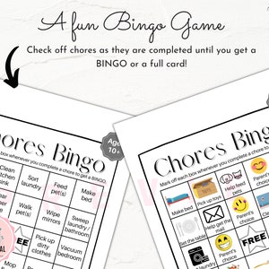 Chores Bingo Game | Chores Chart Bingo | Fun Printable Kids Cleaning ...