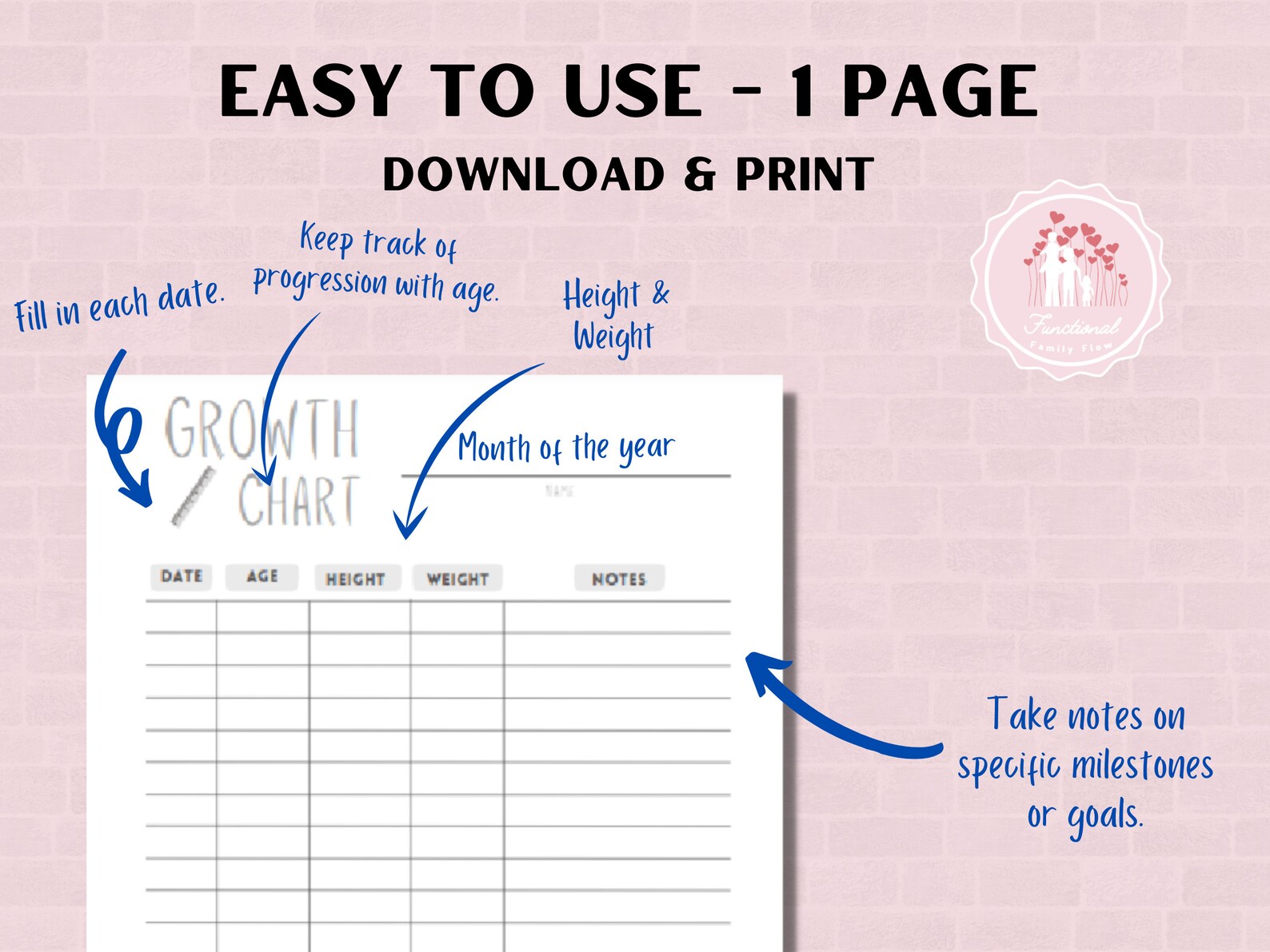 Baby Milestone Chart Tracker Printable Baby Growth Chart - Etsy