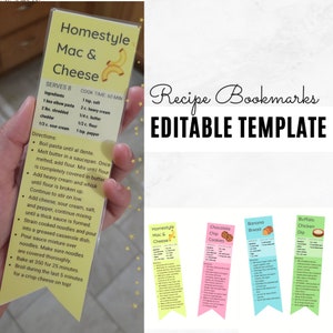 Recipe Template | Editable Recipe Bookmark | Create Your Own Recipe ...