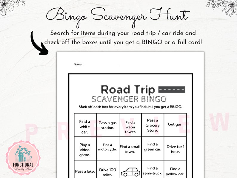 Road Trip Scavenger Hunt Game Kids Activity Road Trip - Etsy